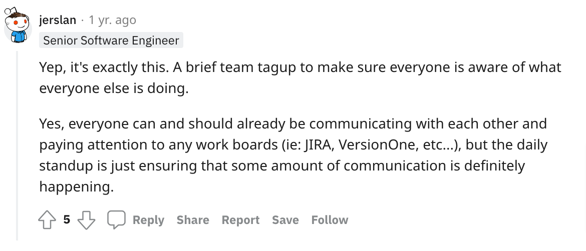 Huddles or stand-up meetings: an overview